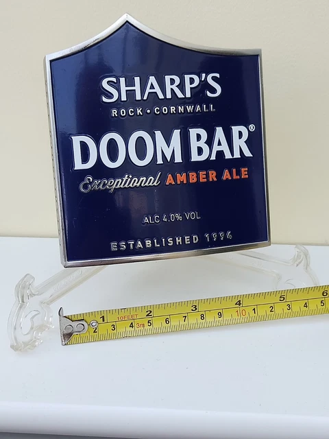 METAL SHARP'S DOOM Bar Doombar Exceptional Amber Ale Beer Pump Clip £6. ...