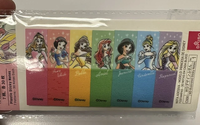DISNEY X DAISO Princess Mini Sticky Notes Planner Page Markers Belle ...