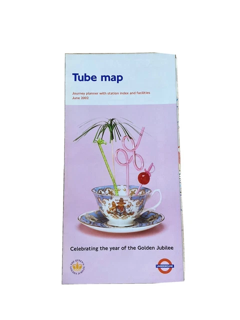 QUEENS GOLDEN JUBILEE 2002 London Underground Tube Map Gold Edge £2.99 ...