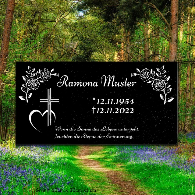 GRANIT GRABSTEIN 60X30X1CM Liegeplatte Urnengrabstein Gedenktafel ST08 EUR 99,95 - PicClick DE