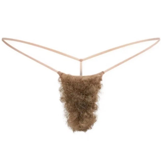 SKIMS FAUX HAIR Micro String Thong - SIENNA BROWN CURLY - MEDIUM £126.66 - PicClick UK