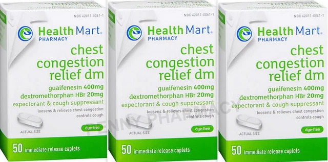 HM CHEST CONGESTION DM - Mucus & Cough Relief Tablets 50ct ( 3 boxes ...