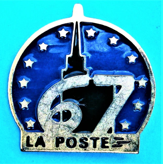 H77*) ENAMEL LA Poste 67 ship liner French postal service lapel pin ...
