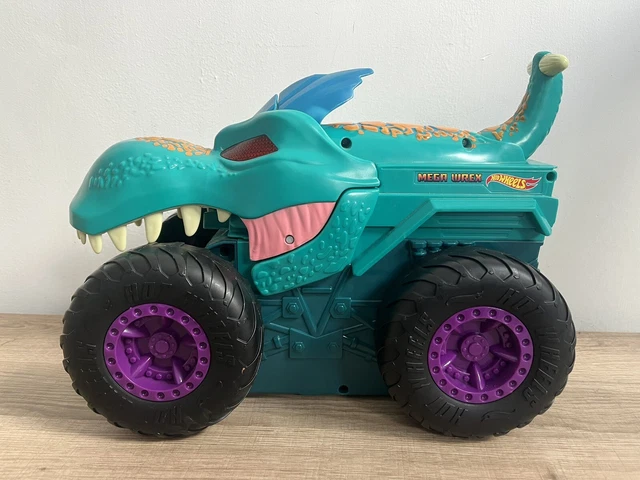HOT WHEELS MONSTER Trucks Car Chompin Mega Wrex Working Lights & Sounds ...