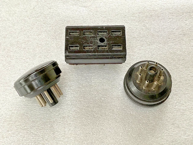 2X BULGIN OCTAL 8 pin connectors & Military 8 socket spade connector ...