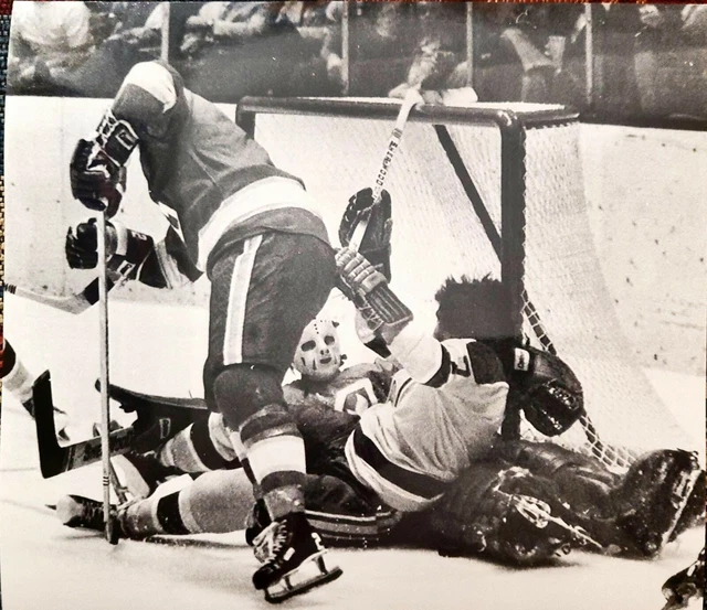 1972 REGGIE LEACH Dan Bouchard Goalie Mask Photo Atlanta Flames Nhl ...