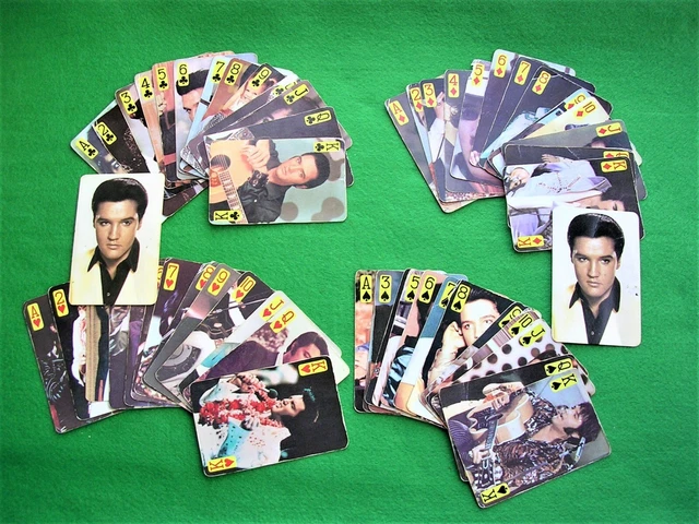 VINTAGE SET OF Elvis Presley Playing Cards 52 +2 Jokers Leather Case £ ...