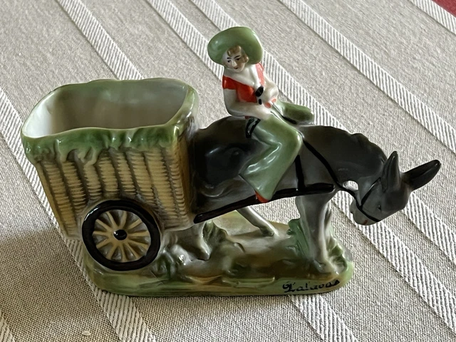 ANCIENNE BAIGNEUSE, ÂNE, Charette « Palavas » - Porcelaine Art-Deco EUR ...