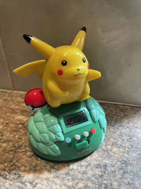 POKEMON 1999 PIKACHU VINTAGE Digital Alarm Clock Trendmasters TALKING ...
