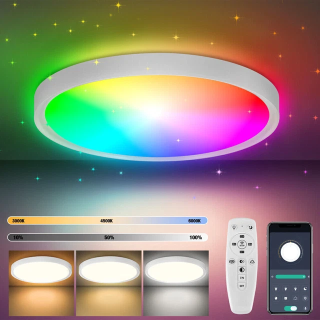 RGBW LED CEILING light, dimmable ceiling lamp, living room, bathroom ...
