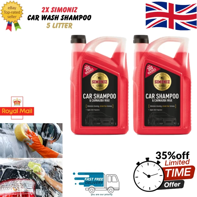 SIMONIZ PROFESSIONAL CAR Wash Shampoo & Wax LARGE 2 x 5 LITRE CONTAINER ...