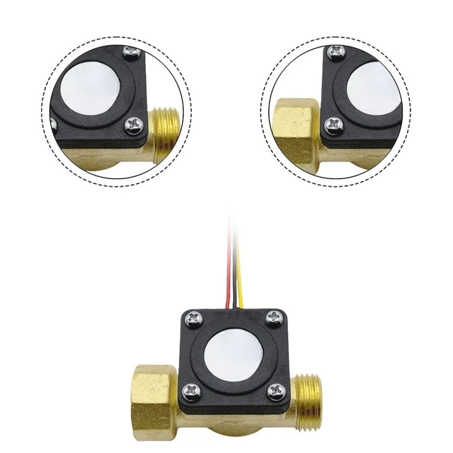 BRASS WATER FLOW Sensor Switch Hall Effect 1 to 30Lmin 175MPa for ...