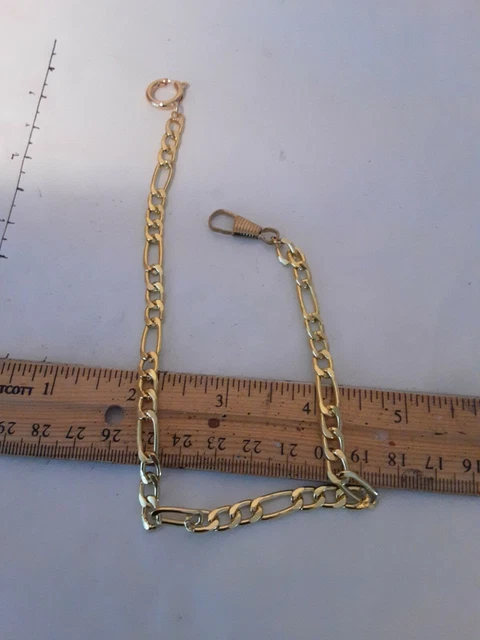 VINTAGE 18K POCKET watch chain 12inches, gold filled stamp, ,pictured ...