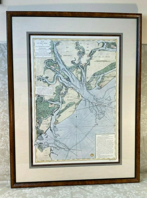 PLAN DE PORT Royal Map 1778 Reproduction Print Troy Livres Framed ...