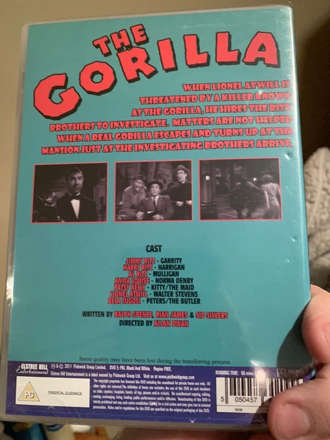 THE GORILLA (1939) Classic Film on DVD Ritz Brothers Comedy Horror Bela ...