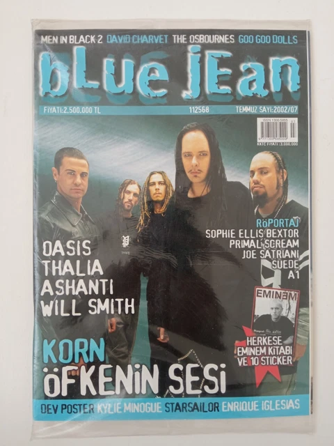 BLUE JEAN TURKISH Mag July 2002 KORN Cover, Eminem Booklet, Kylie ...