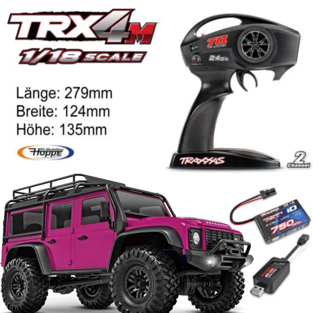 TRAXXAS TRX97054-1 TRX-4M Land Rover Defender 4x4 Pink Rtr Incl. Akku ...