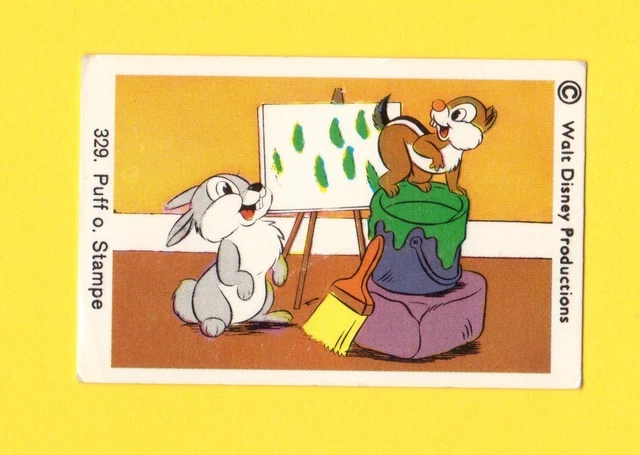WALT DISNEY CHIP n Dale Vintage Card from Sweden #329 Dale & Thumper ...
