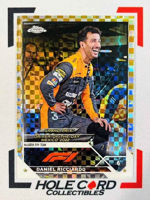 DANIEL RICCIARDO 2023 Topps Chrome F1 #185 Gold Checker Flag Refractor ...
