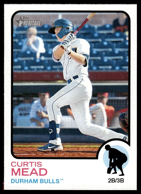 2022 TOPPS HERITAGE Minor League Blue Border Curtis Mead RC Durham ...