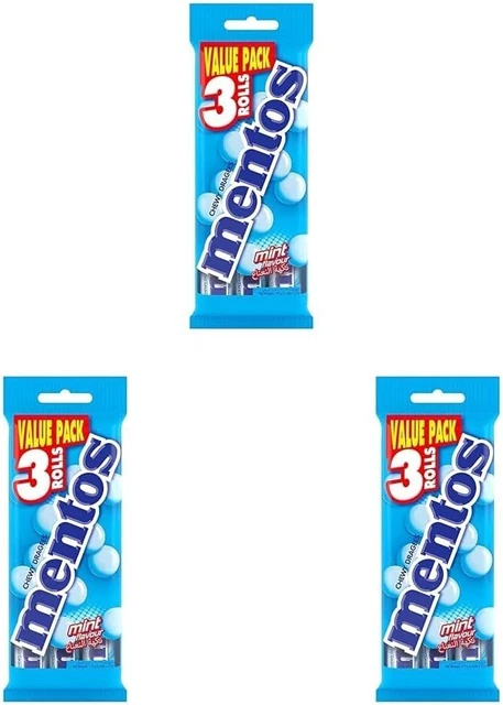 MENTOS MINT CANDY Roll 9 Pack, Minty Freshness and Enjoyable Chew, 112 ...