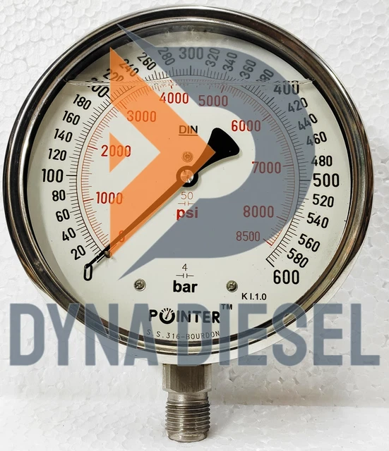 TESTEUR DE MANOMÈTRE de buse d'injecteur diesel double échelle 600 BAR ...