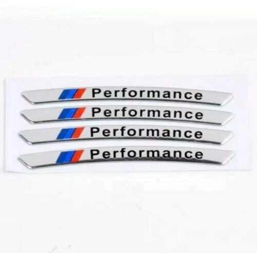 4 X BMW M Performance Logo 3D Felgen/Aufkleber Sticker Silber Schneller ...