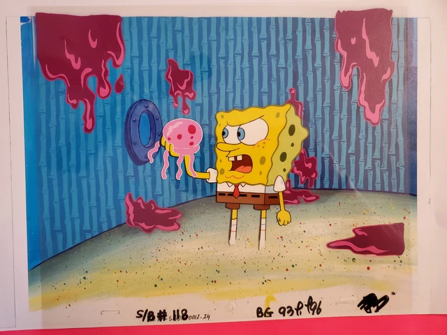 SPONGEBOB SQUAREPANTS ORIGINAL Production Cel Cell Animation Art Set Up ...