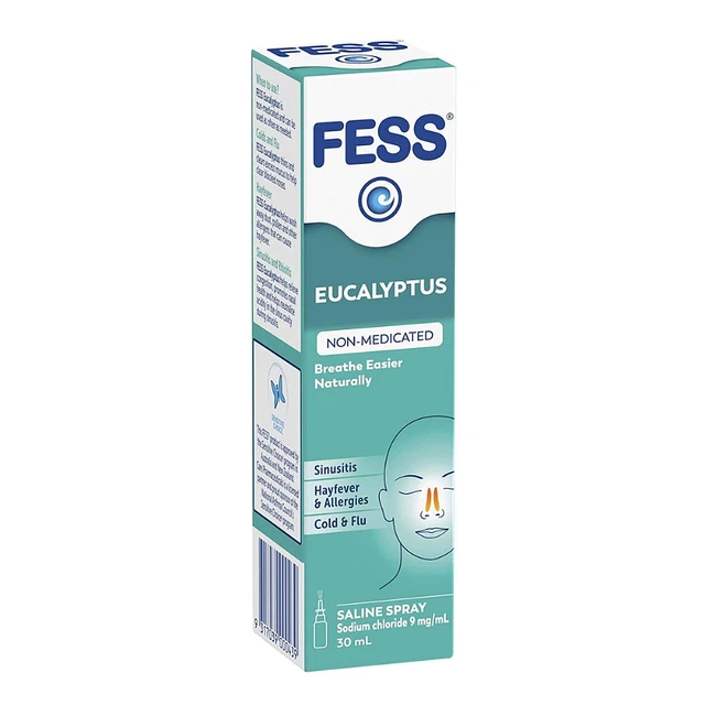 FESS EUCALYPTUS NASAL Spray Sinusitis Hayfever Allergies & Cold & Flu ...