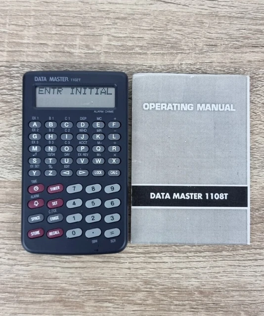 VINTAGE ELECTRONIC POCKET Organiser Data Master 1108T With Original ...