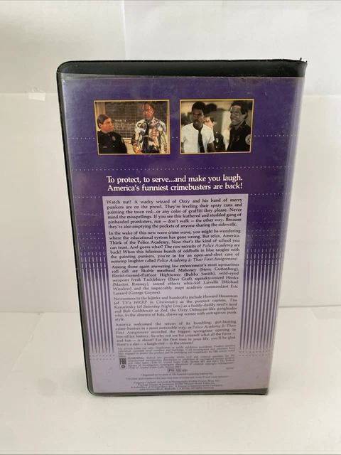 POLICE ACADEMY 2 VHS First Release No Barcode Clam Shell Steve ...