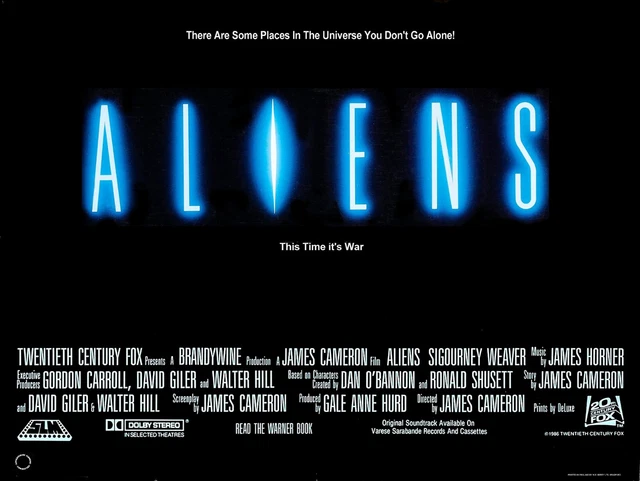 ALIENS 1986 UK quad poster print 30x40" Sigourney Weaver Michael Biehn ...