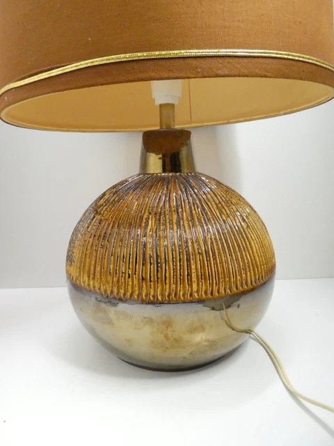 VINTAGE AUSTRALIAN POTTERY Ceramic Table Lamp And Shade Ellis Gunda ...