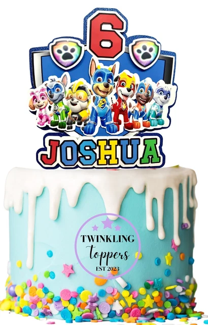 PAW PATROL MIGHTY pups personalised cake topper pink / Name / age ...
