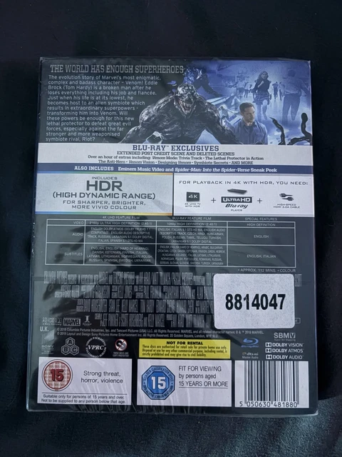 VENOM 2018 4K Ultra-HD Blu-ray with Slip Cover £12.94 - PicClick UK