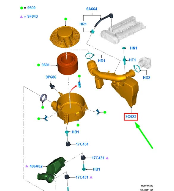 FORD RANGER T6 MK1 Air Cleaner Air Hose Duct AB39-9C623-CF 1921724 NEW ...