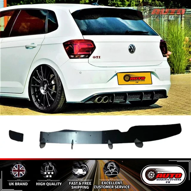 VW POLO MK6 AW GTI R Line Rear Blade Fin Diffuser Spoiler Body Kit ...