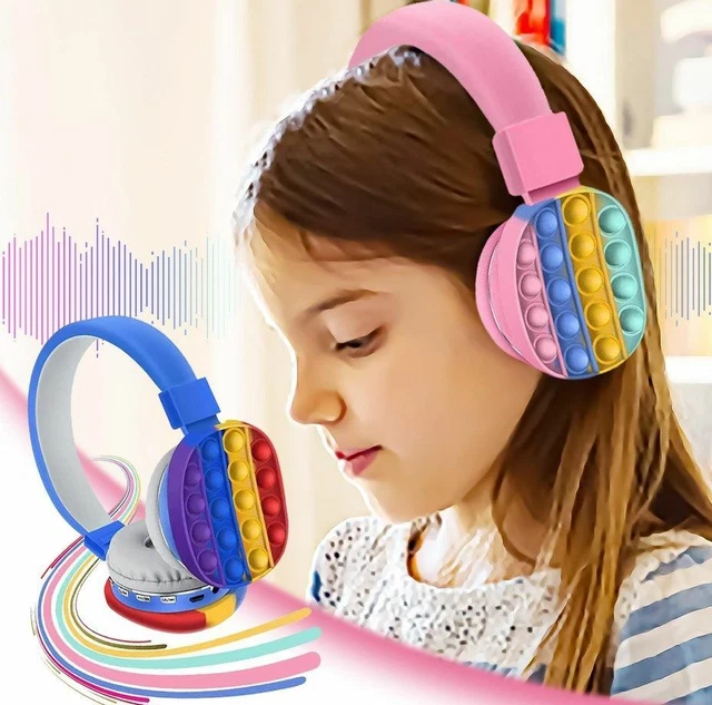 X CASQUE POP It Pour Enfants Sans Fil Radio Bluetooth Arc-En-Ciel ...