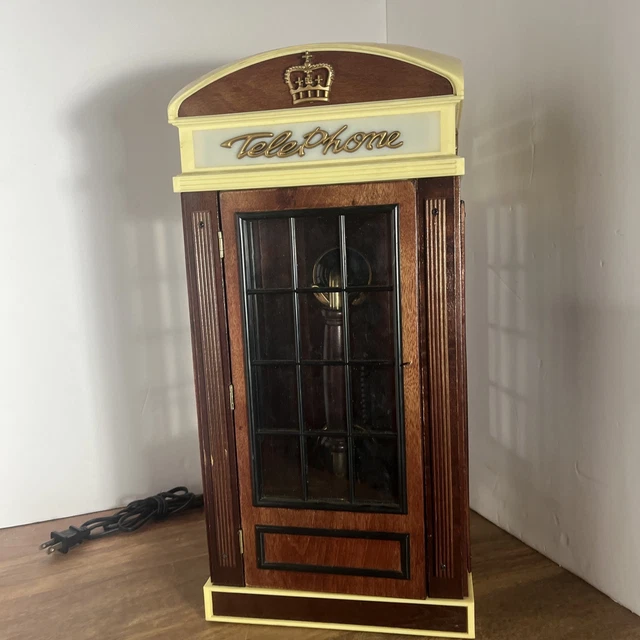 SPIRIT OF ST LOUIS Vintage MINI TELEPHONE BOOTH Working Light Wall ...