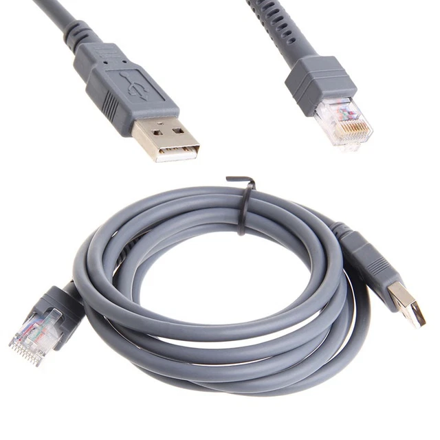 2 METER SYMBOL Barcode Scanner USB Cable LS1203 LS2208 LS4008I LS4208 ...