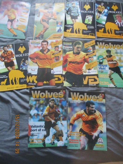 WOLVERHAMPTON WANDERERS : 10 Programmes Seasons 1989 To 1995 See ...
