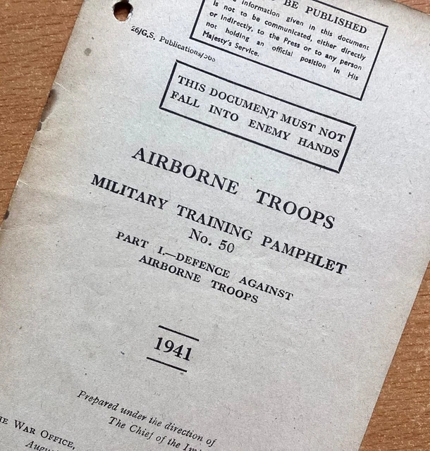 ORIGINAL WW2 BRITISH Army Pamphlet: Mtp 50 Defence Against Airborne ...