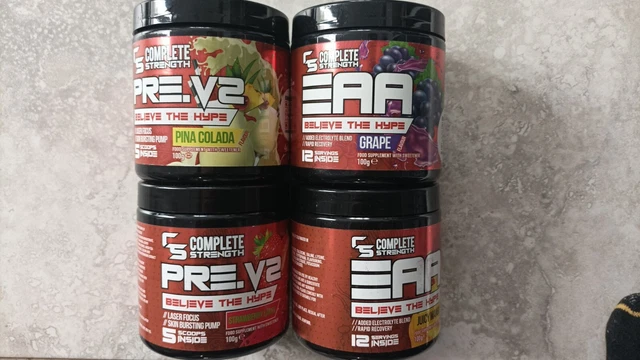 COMPLETE STRENGTH EAA Essential Amino Acids/Pre V2 Workout Bundle £24.99 - PicClick UK