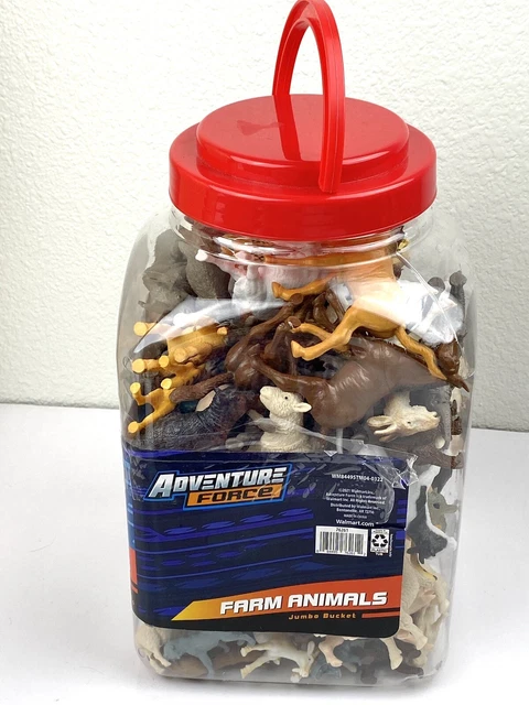 ADVENTURE FORCE FARM Animals Jumbo Bucket Container 55 Piece Set Kids ...