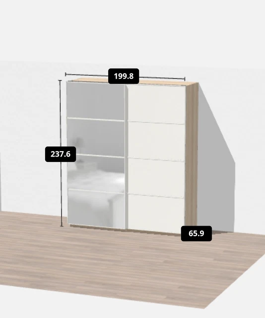 IKEA PAX WARDROBE with sliding doors (soft closing) 236 height £285.00 ...