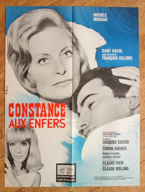 CONSTANCE AUX ENFERS Michele Morgan affiche cinema originale 80x60 cm ...
