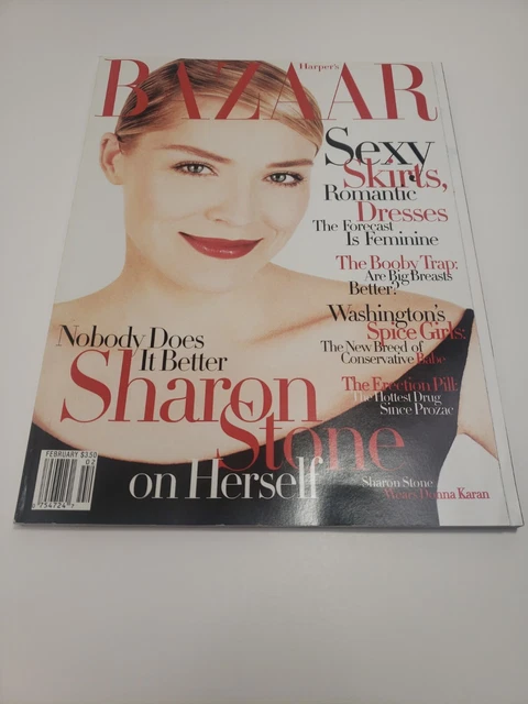 HARPER'S BAZAAR MAGAZINE February 1998 Sharon Stone On Cover $19.99 ...