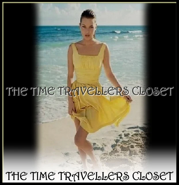 KATE MOSS TOPSHOP Corsetto Giallo Iconico anni '50 Rockabilly Midi ...