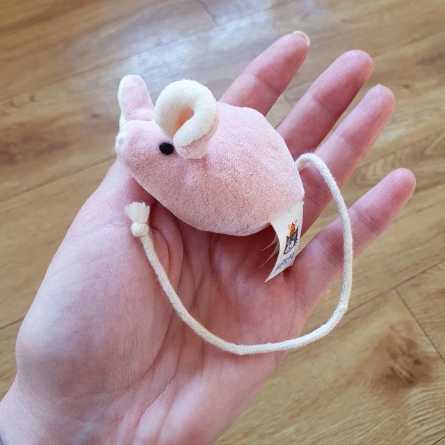 JELLYCAT SUGAR MOUSE Rare Pink Mouse Bean Toy Plush String Tail Small ...