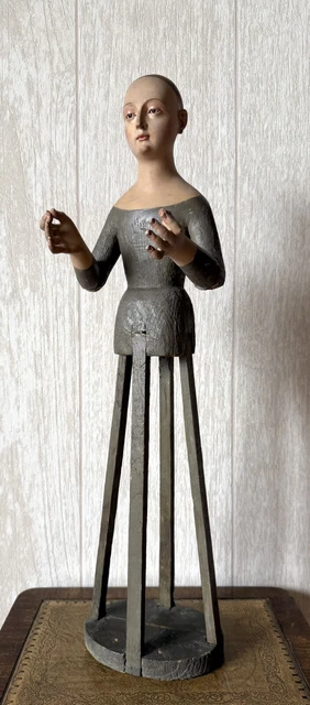 ANCIEN CAPIPOTE MANNEQUIN Statue Religieuse Bois XIX Vierge Wood ...